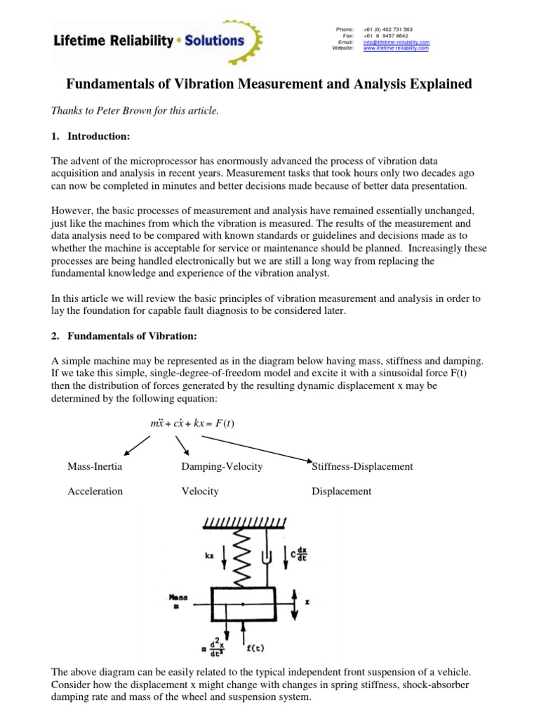 Fundamentals of Vibration Measurement and Analysis Explained | PDF ...