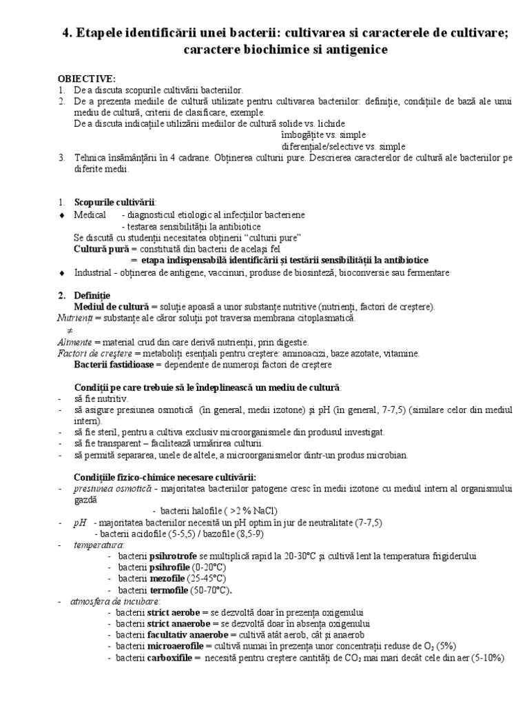 Cultivarea Bacteriilor | PDF