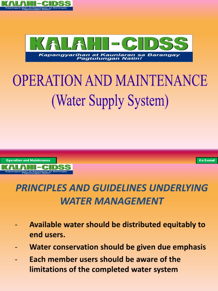 Water Supply System Maintenance Guide | PDF | Water Supply Network ...