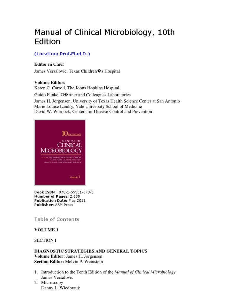 Manual of Clinical Microbiology 1 | PDF | Medical Microbiology | Gram ...