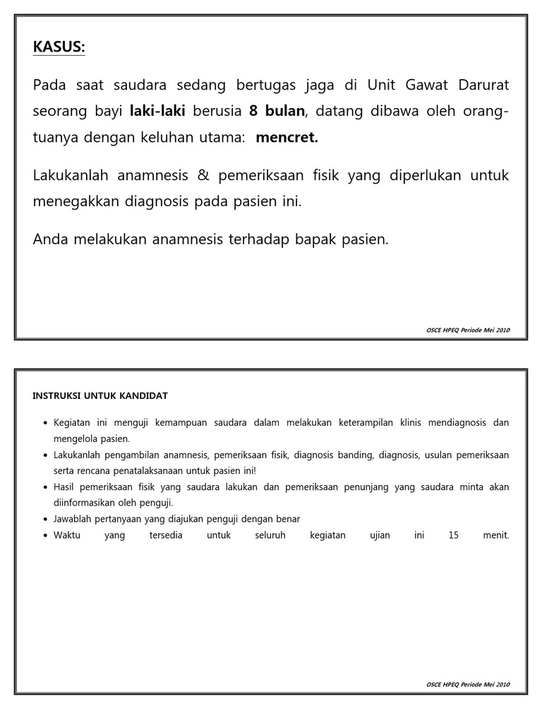 Contoh Soal OSCE | PDF