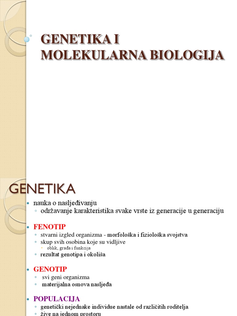 6. Genetika i Molekularna Biologija