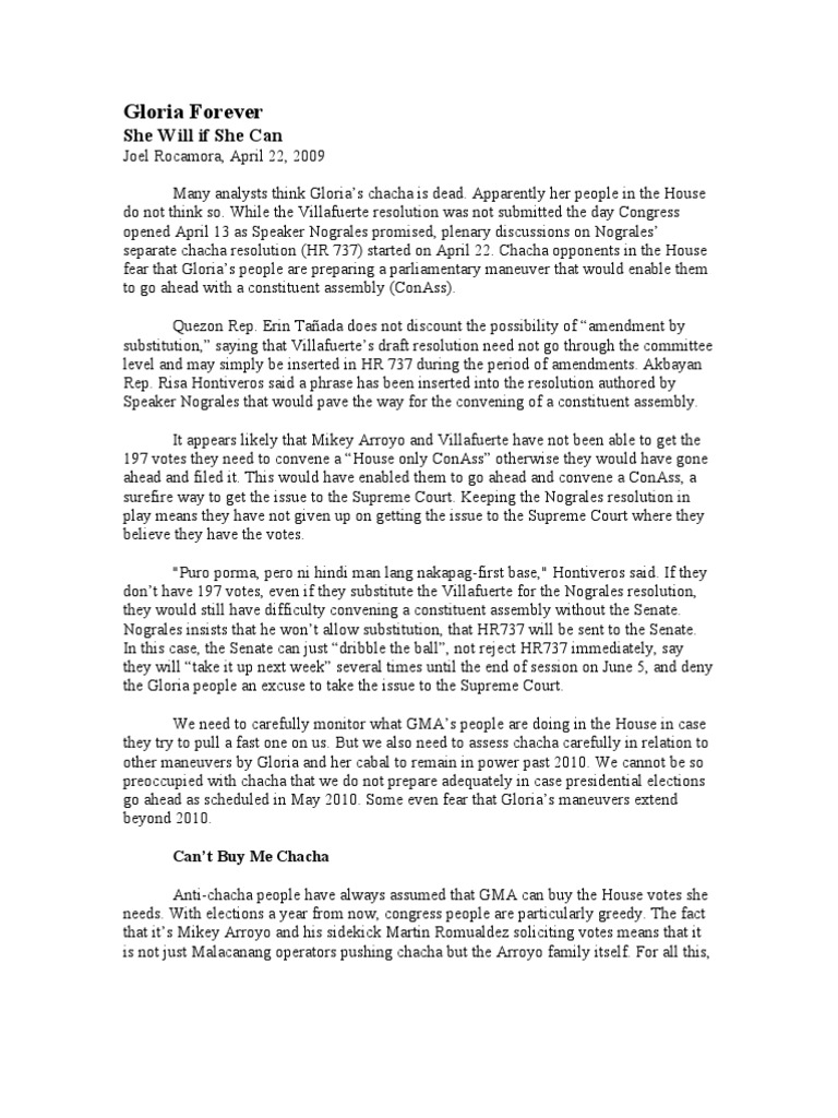 Chacha Is Dead? by Joel Rocamora | PDF | Constitutional Amendment ...