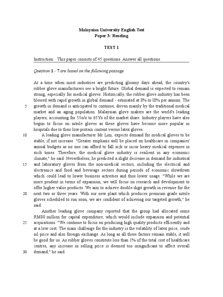 Malaysian University English Test Paper 3 | PDF | Sea | Carbon Dioxide
