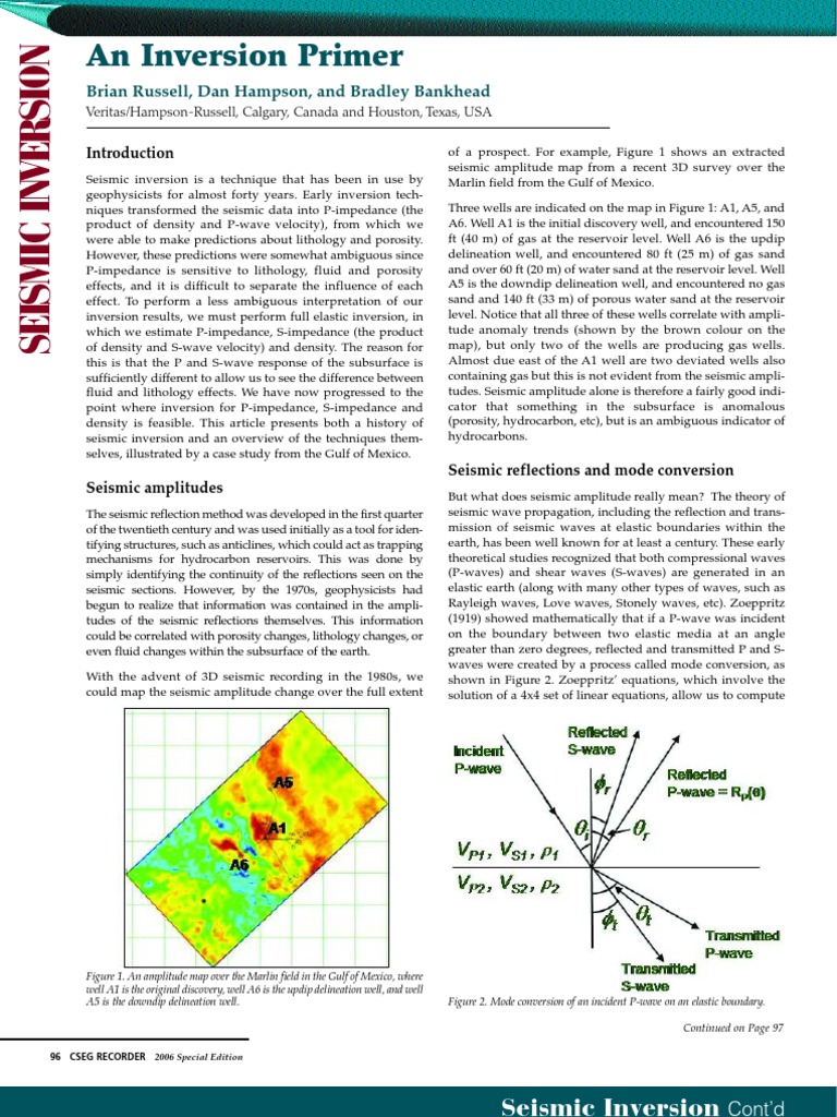 An Inversion Primer | PDF | Reflection Seismology | Continuum Mechanics