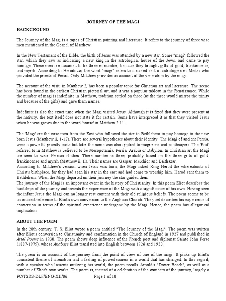 Journey of The Magi | Download Free PDF | Biblical Magi | Jesus