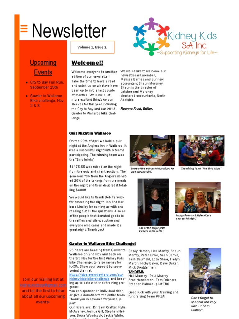 Kidney Kids SA Newsletter Update | PDF