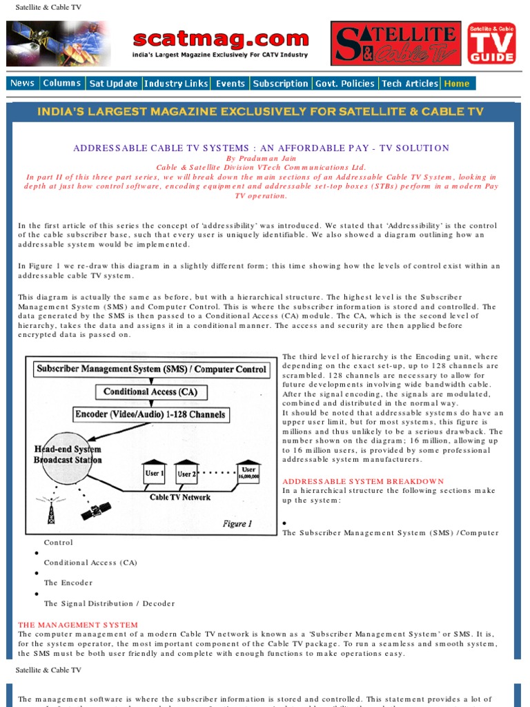 Addressable Cable TV Systems: An Affordable Pay - TV Solution | PDF ...