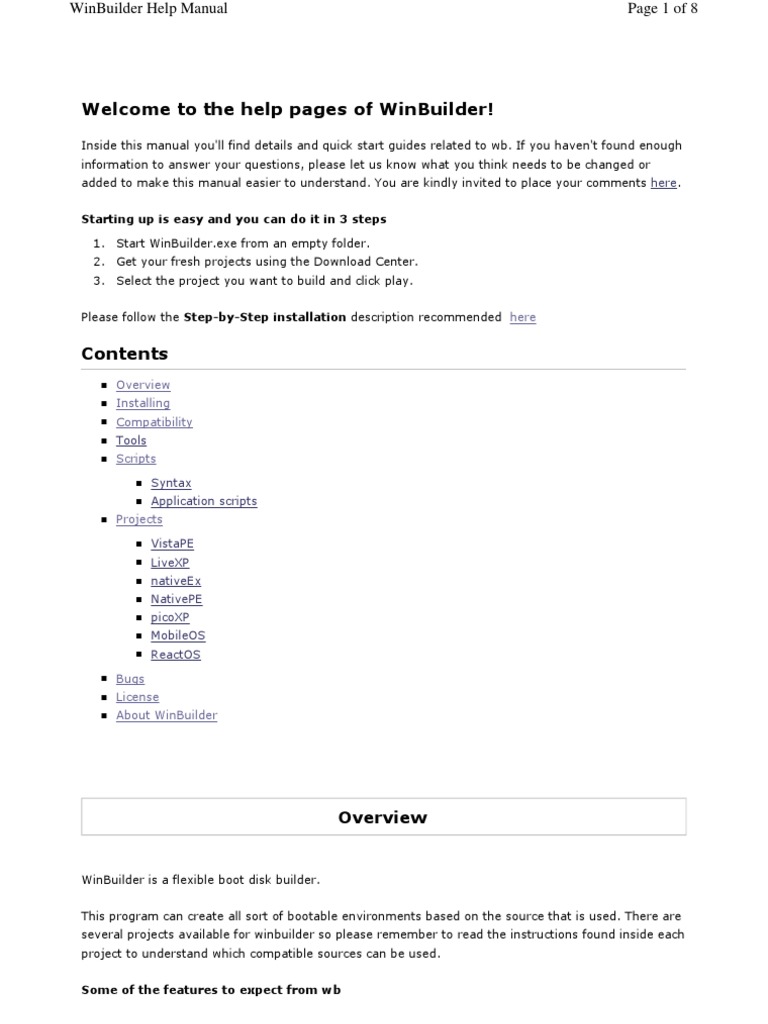 Welcome To The Help Pages of Winbuilder! | PDF | Windows Registry | Scripting Language