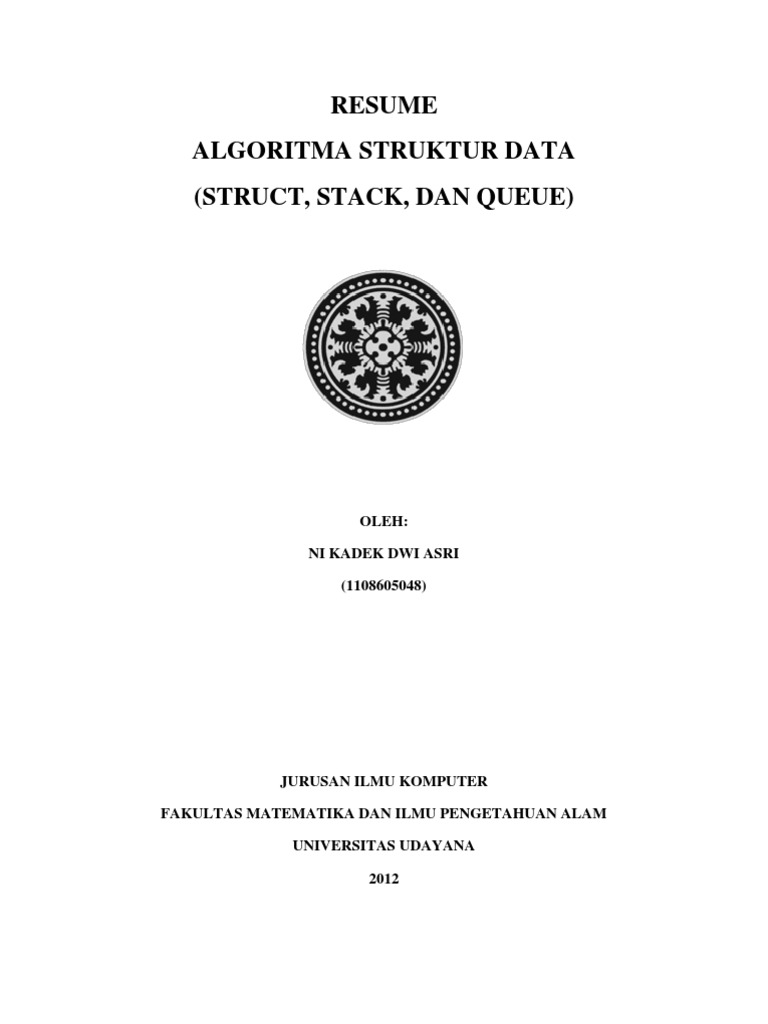 Tugas 1 - RESUME Struct, Stack, Queue | PDF | Komputer