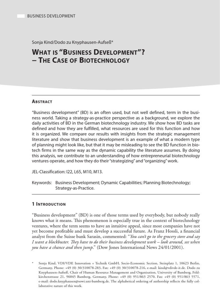 Business Development | PDF | Business Development | Strategic Management