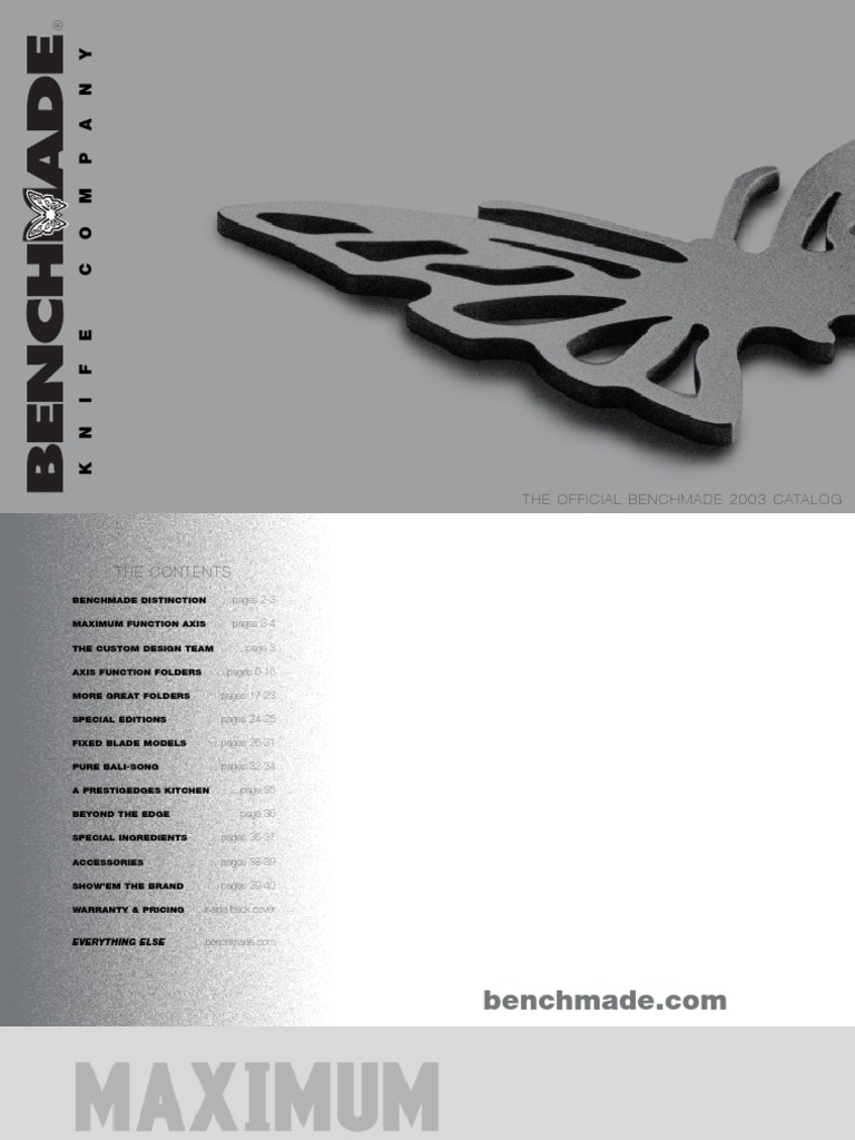 The Official Benchmade 2003 Catalog | PDF | Knife | Blade