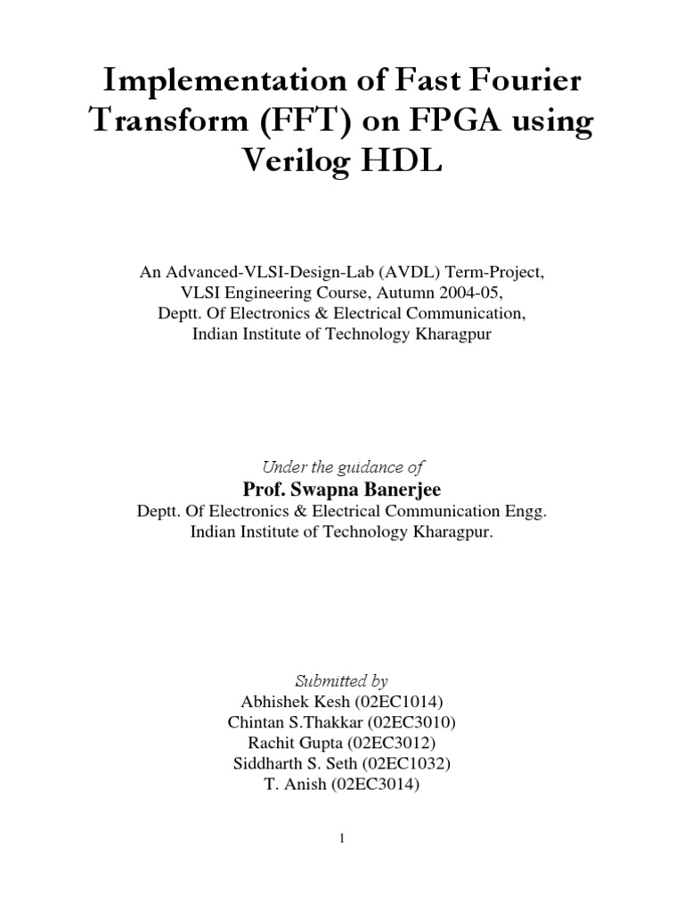 Implementation of Fast Fourier Transform (FFT) On FPGA Using Verilog HDL | Download Free PDF ...