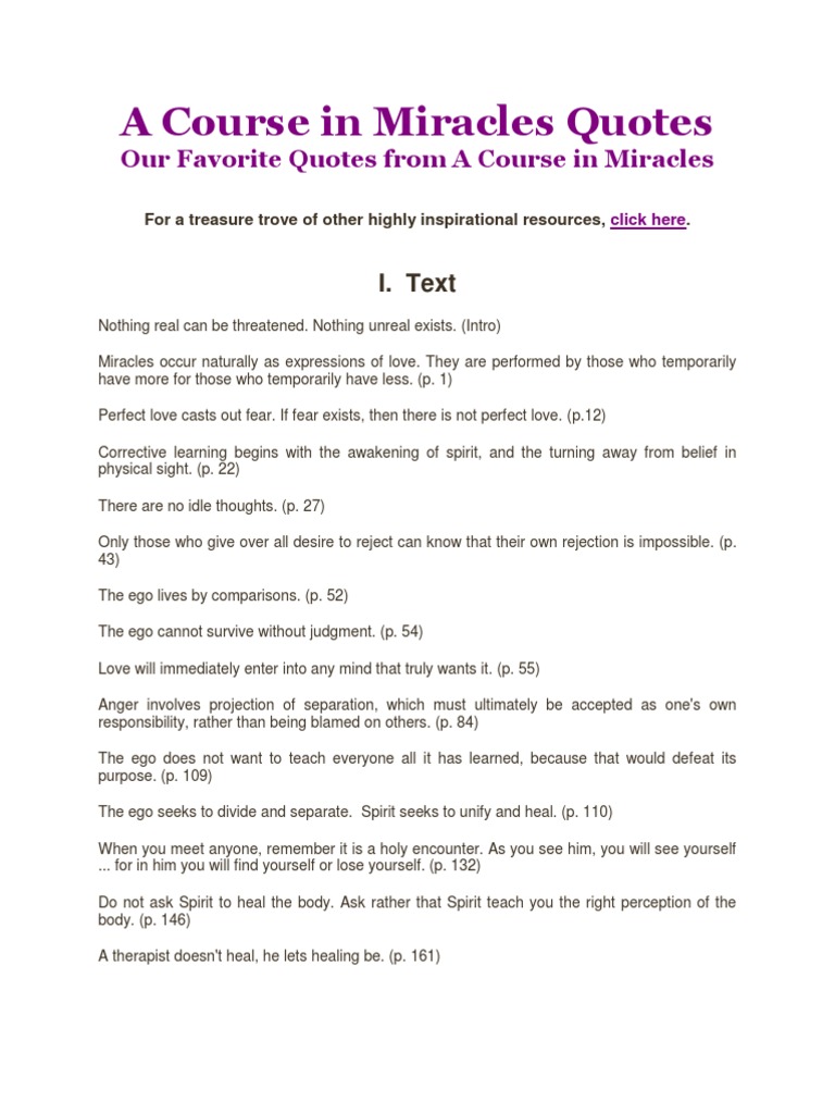 A Course in Miracles Quotes | PDF | Miracle | Love