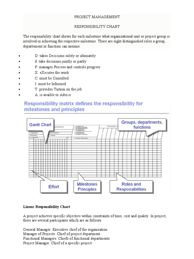 Linear Responsibility Chart | Download Free PDF | Project Management ...