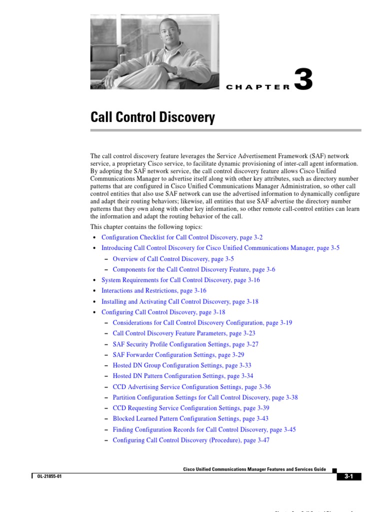 Call Control Discovery: Cisco Unified Communications Manager Features and Services Guide OL ...