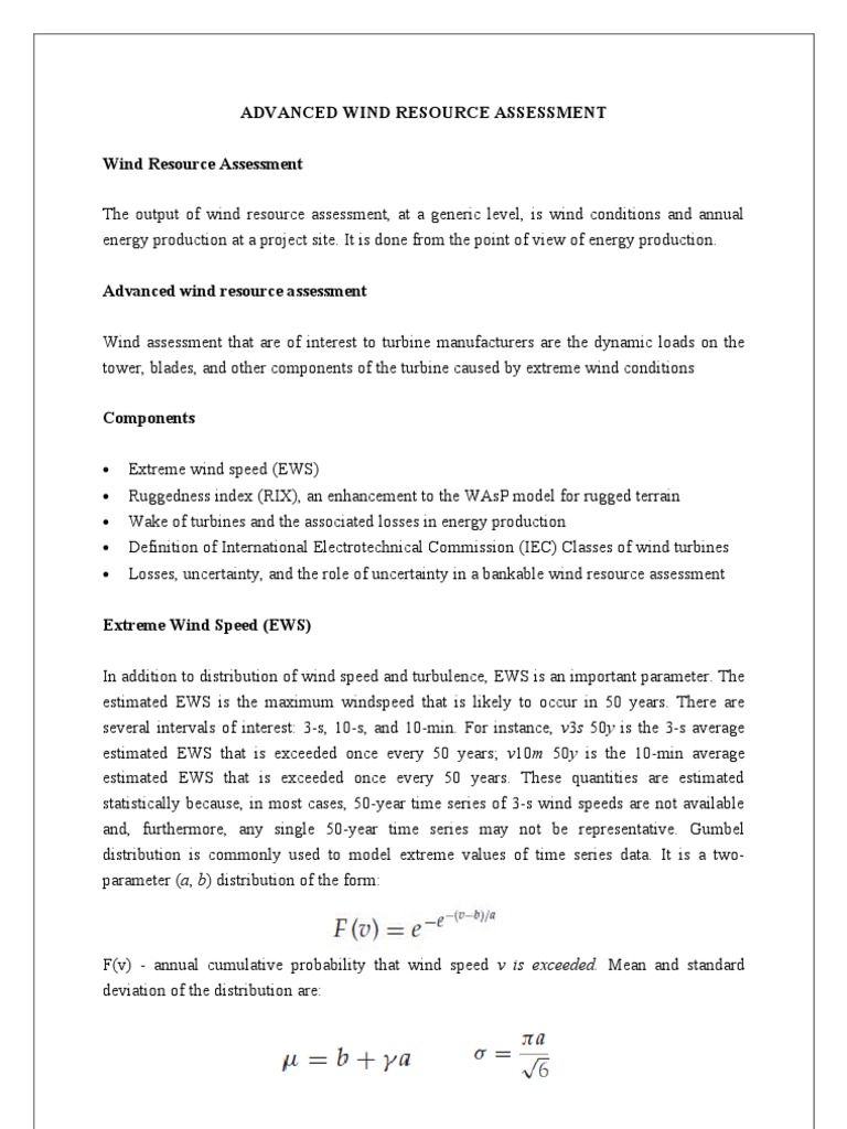 Advanced Wind Resource Assessment Wind Resource Assessment | PDF | Wind ...