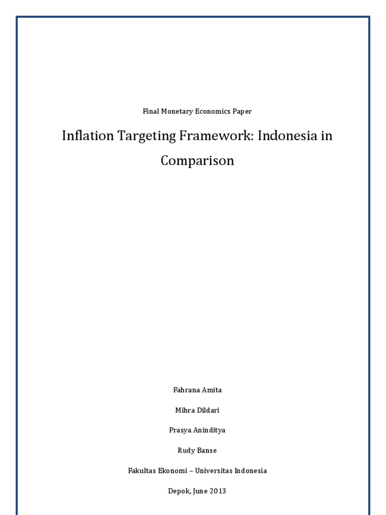 Inflation Targeting Framework: Indonesia in Comparison | PDF | Inflation Targeting | Inflation