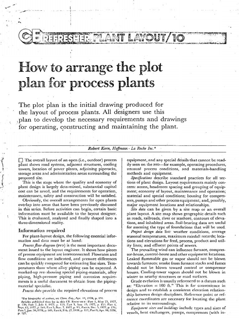 How To Arrange The Plot Plan For Process Plants | PDF | Foreign ...