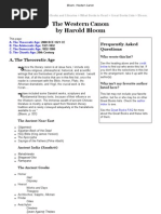 Harold Bloom's Western Canon Overview | PDF