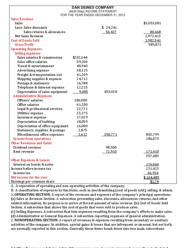 Ch 04 Income Statement Pdf Income Statement Revenue