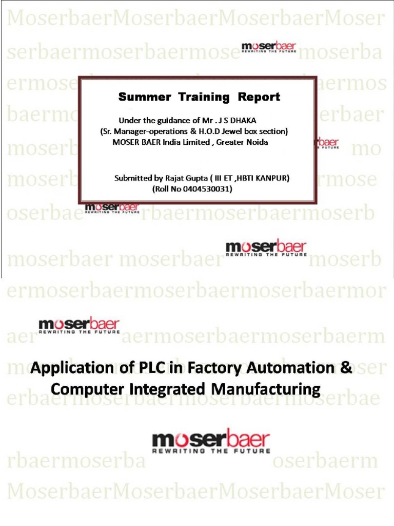 PLC Report | PDF | Programmable Logic Controller | Relay