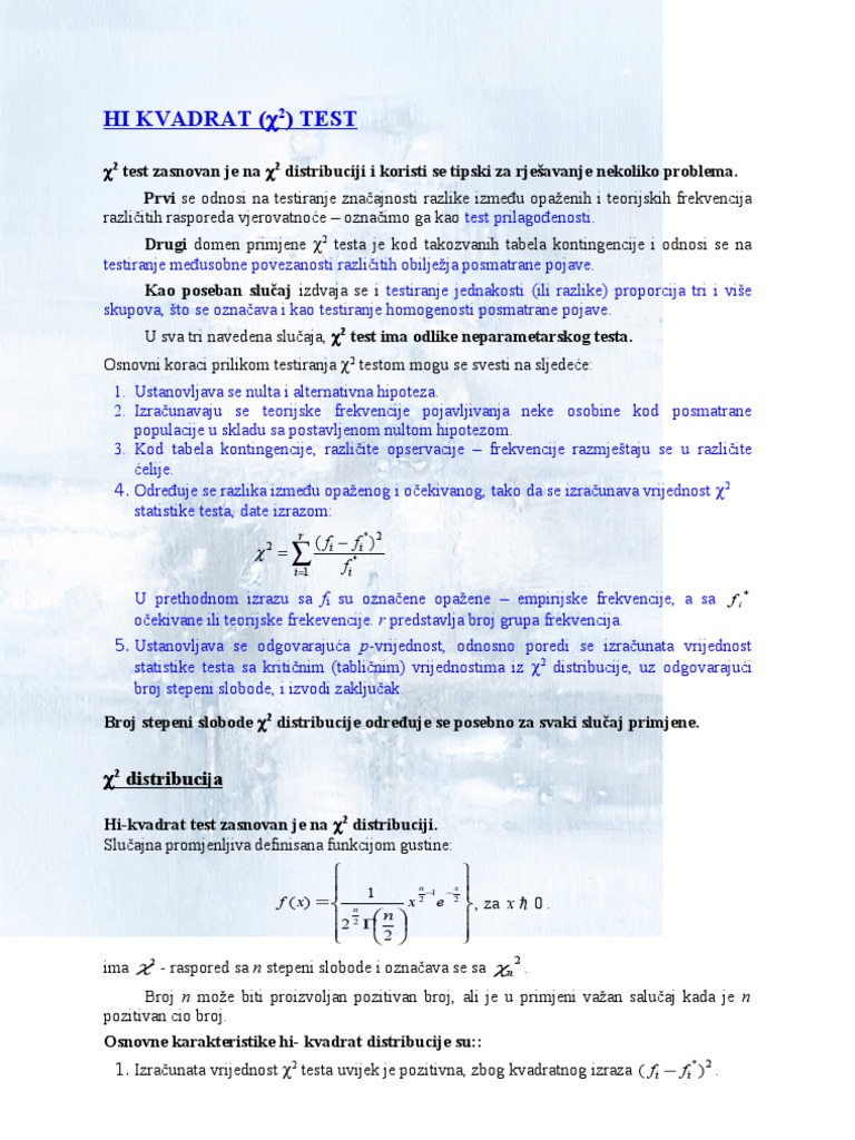 Hi Kvadrat Test | PDF