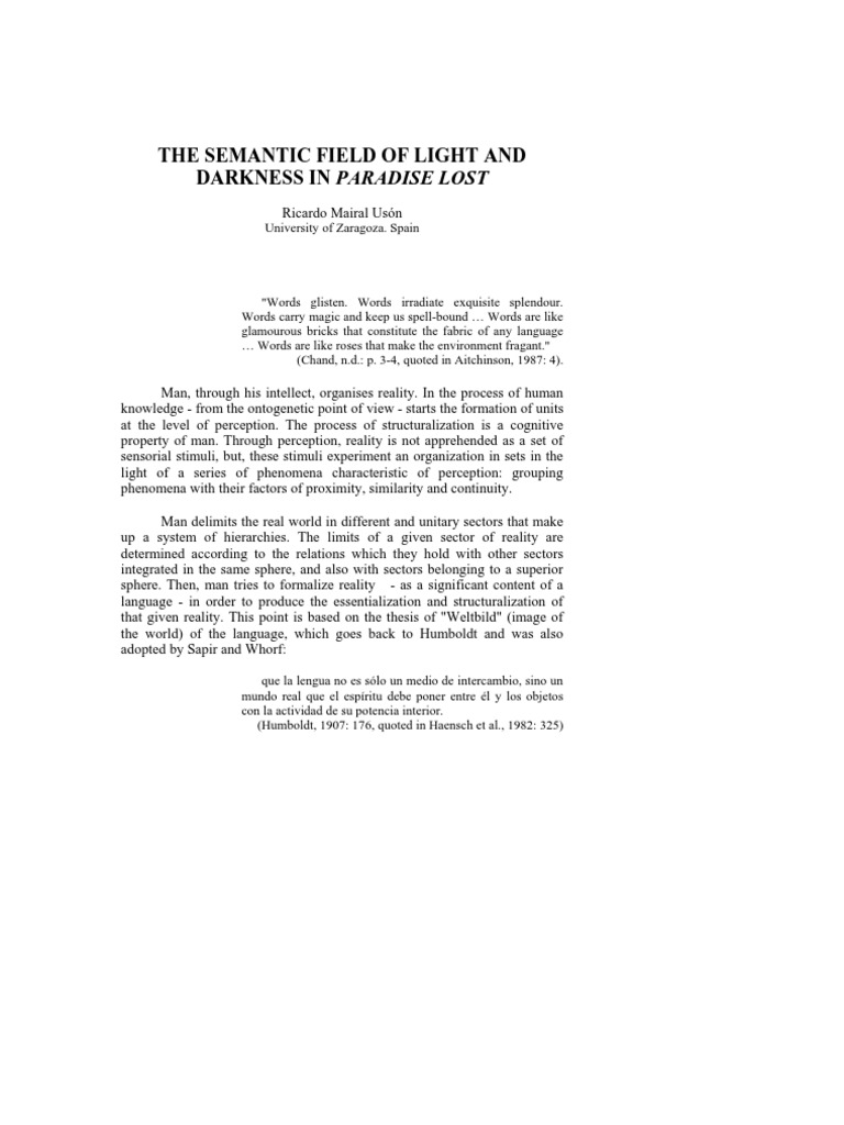 Importance of Words Milton | PDF | Paradise Lost | Hell