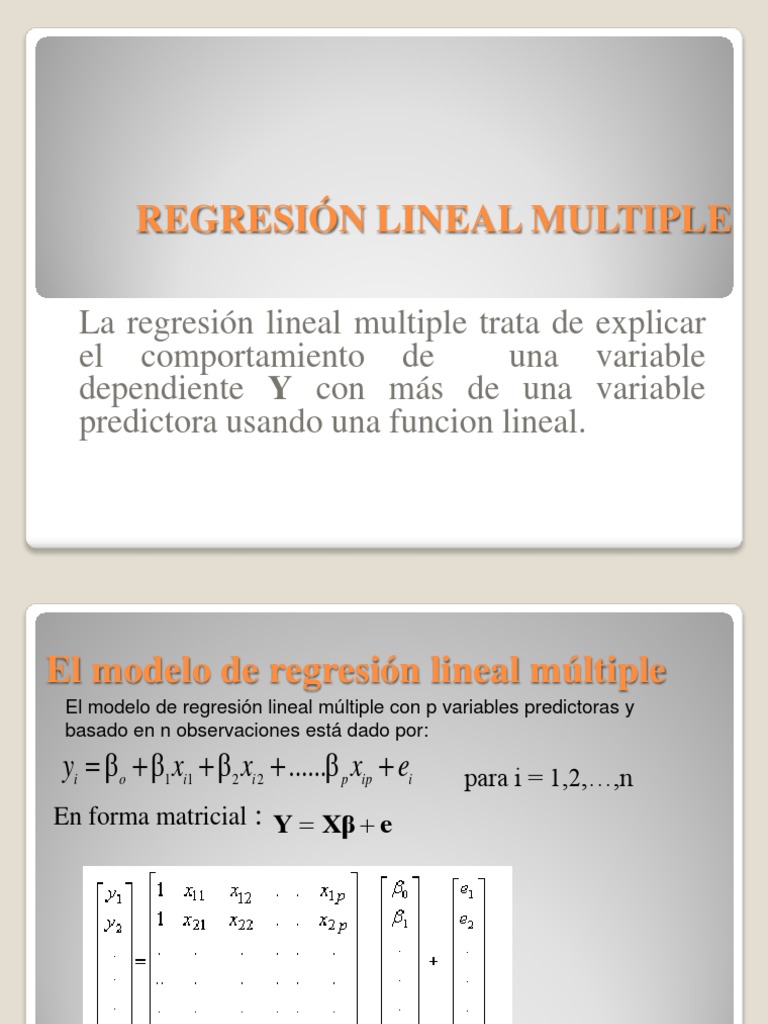 Regresion Lineal Multiple | PDF | Métodos matemáticos y cuantitativos ...