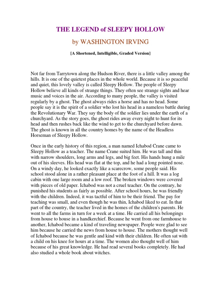 THE LEGEND of SLEEPY HOLLOW | PDF | The Legend Of Sleepy Hollow