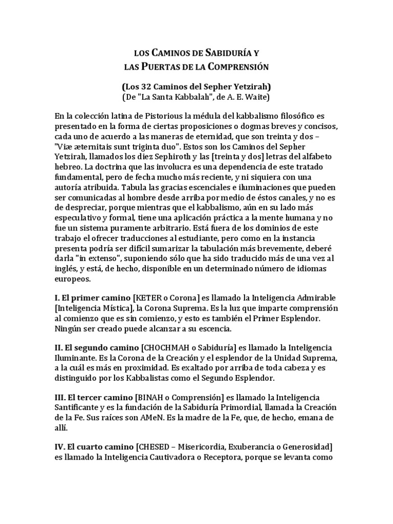 Los 32 Senderos de La Cabala | PDF | Kábala | Creencia religiosa y doctrina
