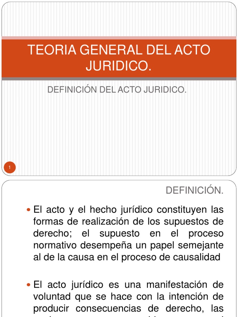 Definición y Teoría del Acto Jurídico | PDF | Intención (Derecho Penal ...