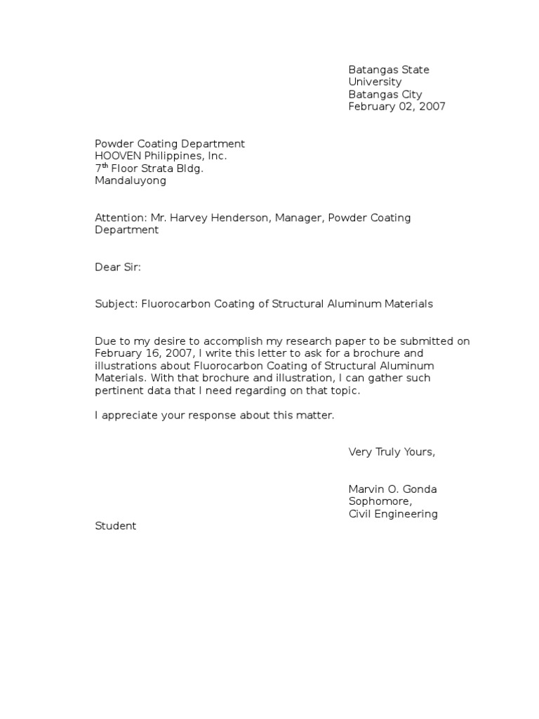 Format Of Enquiry Letter For Class 12 Cover Letter