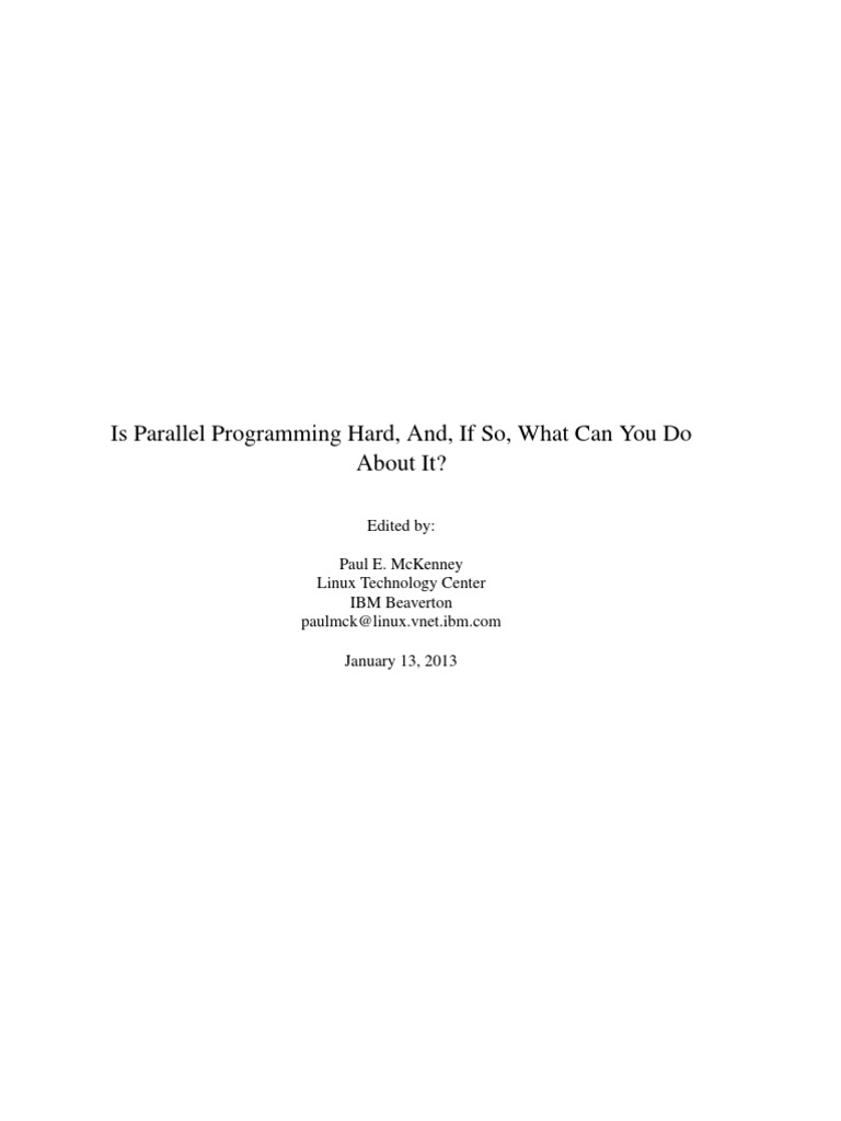 Is Parallel Programming Hard, And, If So, What Can You Do | PDF | Multi Core Processor ...