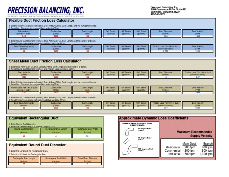 Ductulator - Air Duct Calculator | PDF | Duct (Flow) | Home Appliance