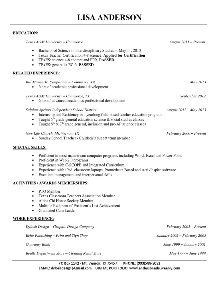 Lisa - Resume | PDF | Curriculum | Teaching