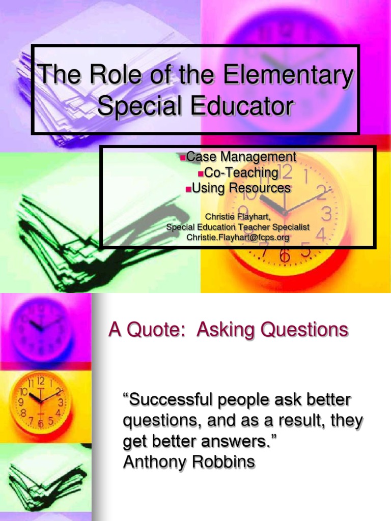 The Role of The Elementary Special Educator: Case Management Co ...