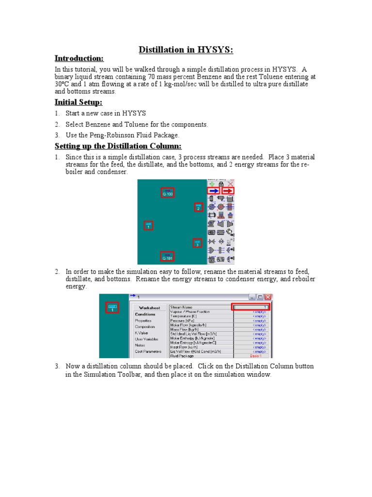 Simulating a Binary Distillation Process in HYSYS: A Step-by-Step Tutorial on Setting Up and ...