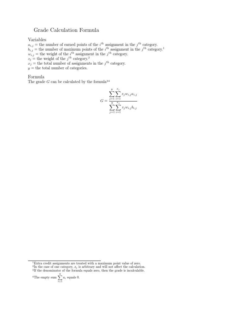 Grade Calc Formula | PDF