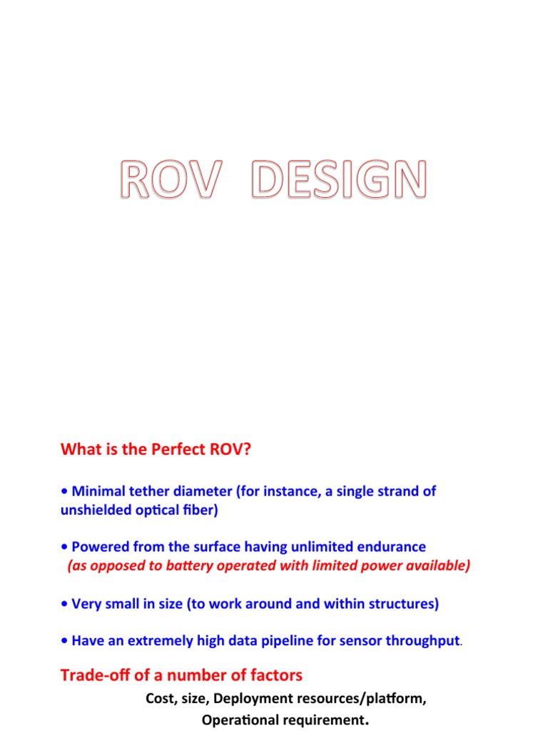 Basics of ROV Design | PDF | Radio Frequency | Entertainment (General)