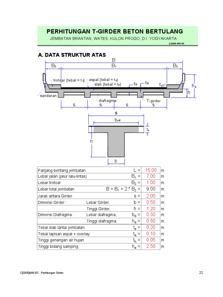 Perhitungnan T-Girder Jembatan | PDF