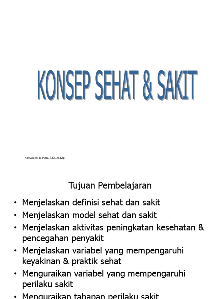 Konsep Sehat Dan Sakit 1 | PDF