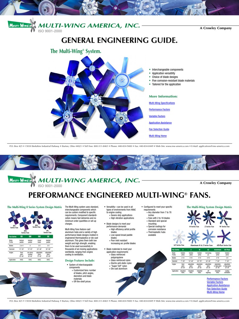 Multi-Wing Engineering Guide | PDF | Mechanical Fan | Air Conditioning