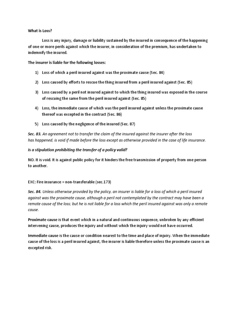 Loss | PDF | Proximate Cause | Insurance
