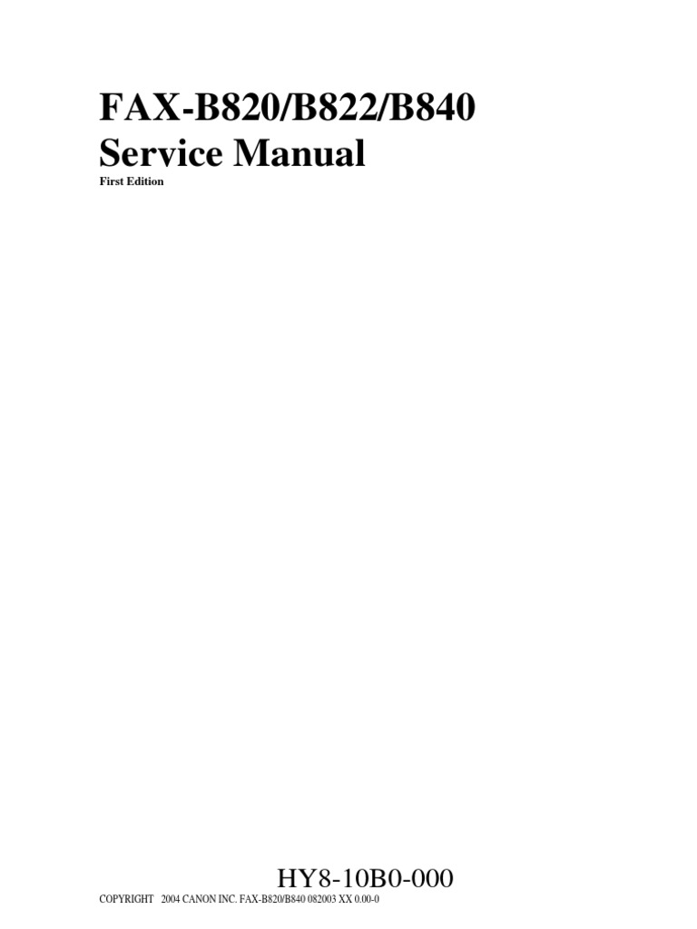 Canon Fax b820-b822-b840 SM | PDF | Electrostatic Discharge | Modem