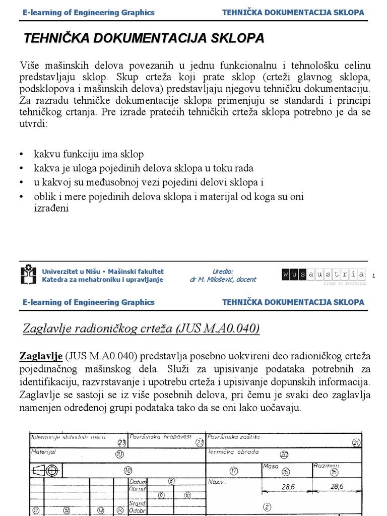 Tehnicka Dokumentacija Sklopa | PDF