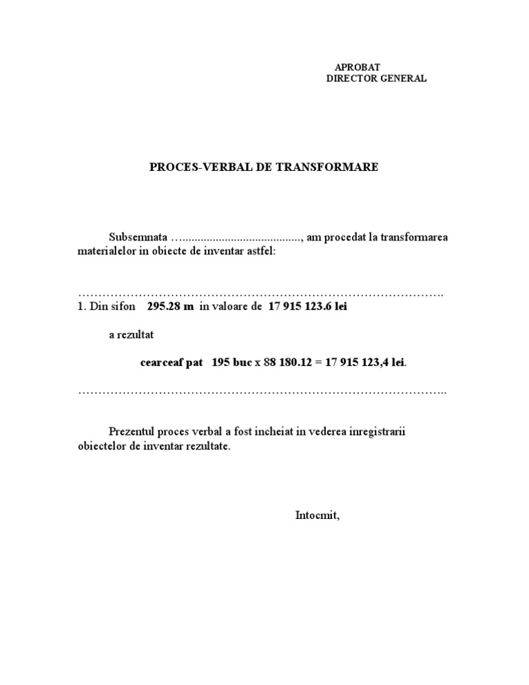 PV. Transformare | PDF