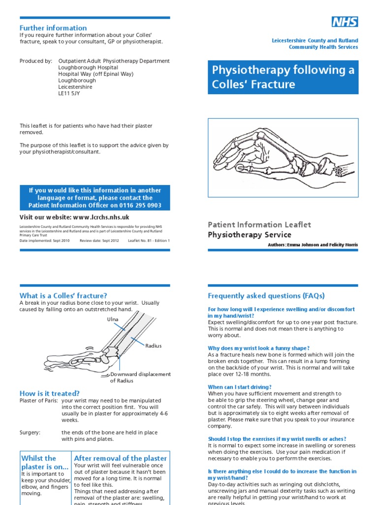 Fracture Colles Wrist Exercise-After | Hand | Physical Therapy