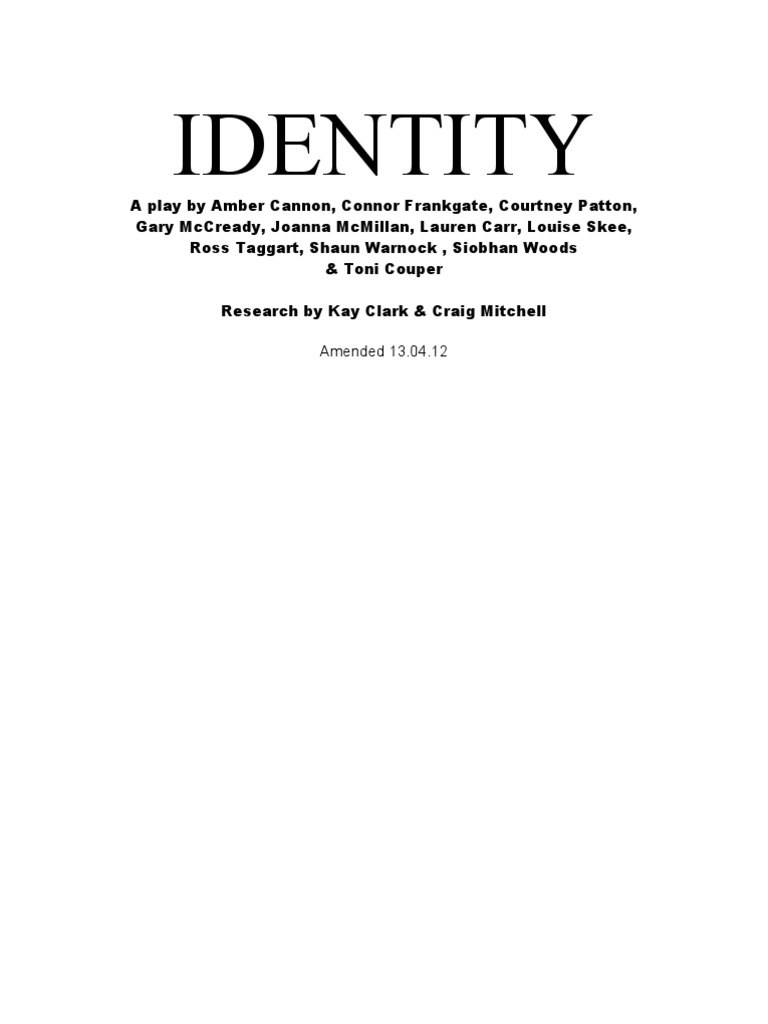 Identity Play: A Journey Through Immigration | PDF | Mystery, Thriller ...