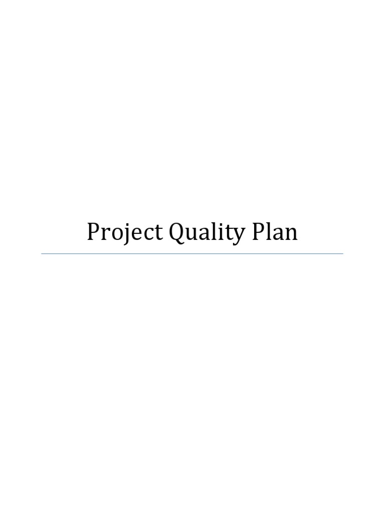 Sample Project Quality Plan | PDF | Quality Assurance | Verification And Validation